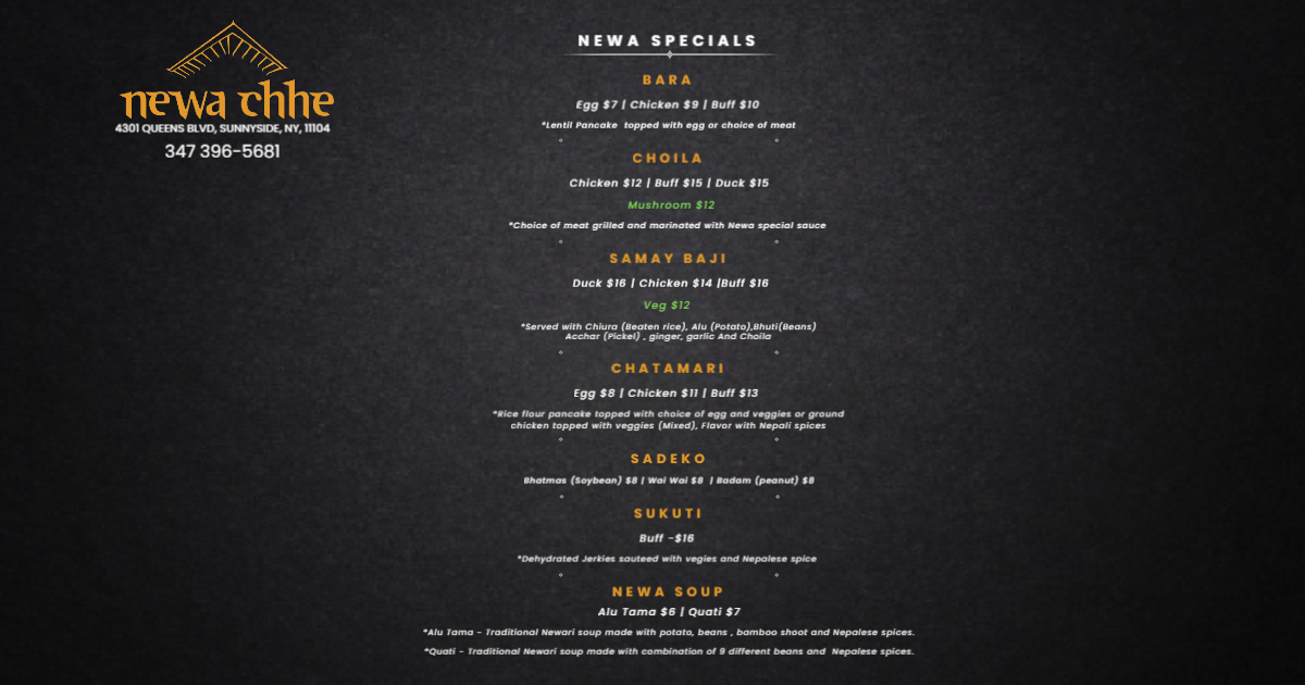 Copy of luch menu